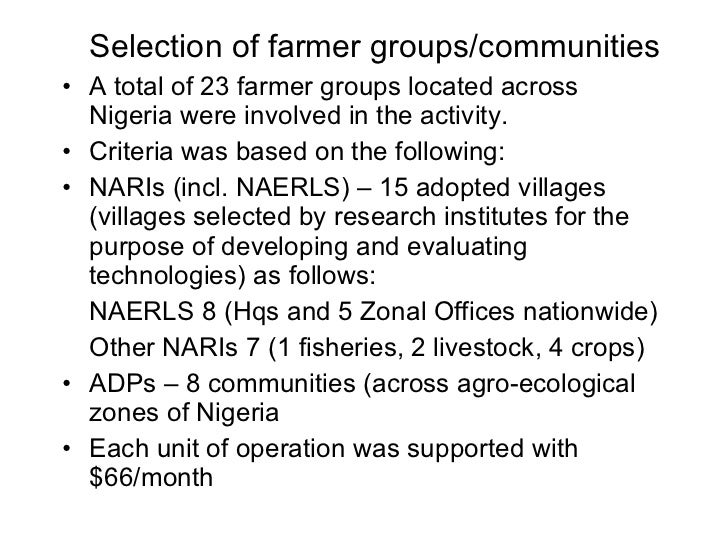 Increasing The Outreach Of Information To Farmers In Nigeria The Nig