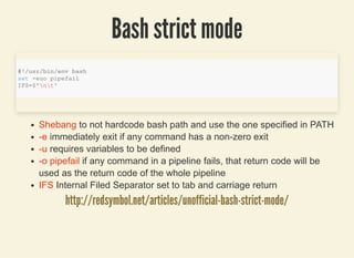 Bash is not a second zone citizen programming language | PPT