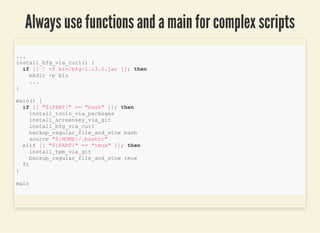 Bash is not a second zone citizen programming language | PPT