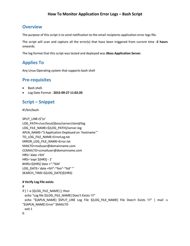 Bash Script How To Monitor Application Error Logs And Send 1120