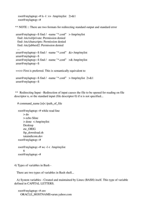 Bash Shell Introduction By Arun Bagul | PDF