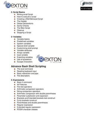 BASH Shell Script Training in Noida- Rexton It Solution | PDF