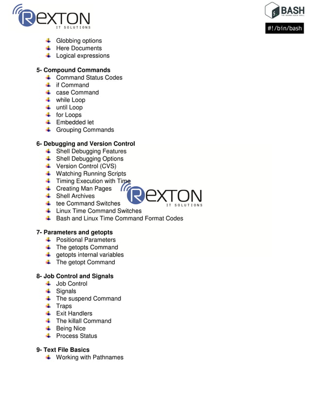 BASH Shell Script Training in Noida- Rexton It Solution | PDF