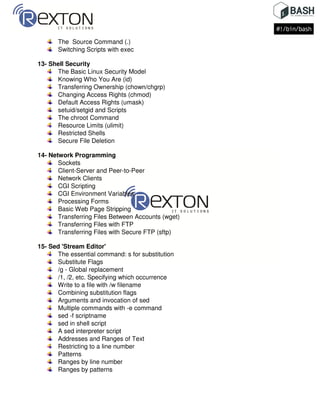 BASH Shell Script Training in Noida- Rexton It Solution | PDF