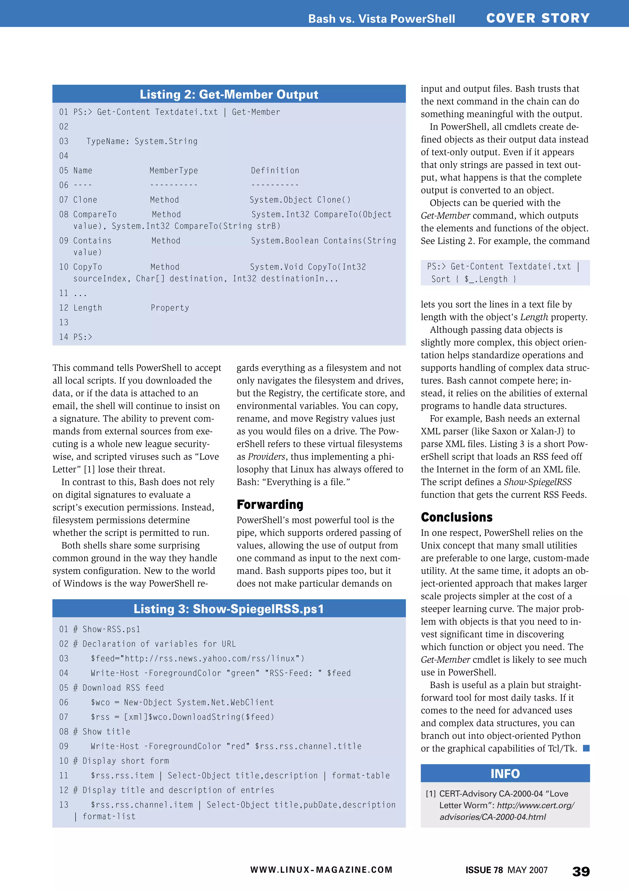 Bash vs. vista_power_shell | PDF | Operating Systems | Computer Software and Applications