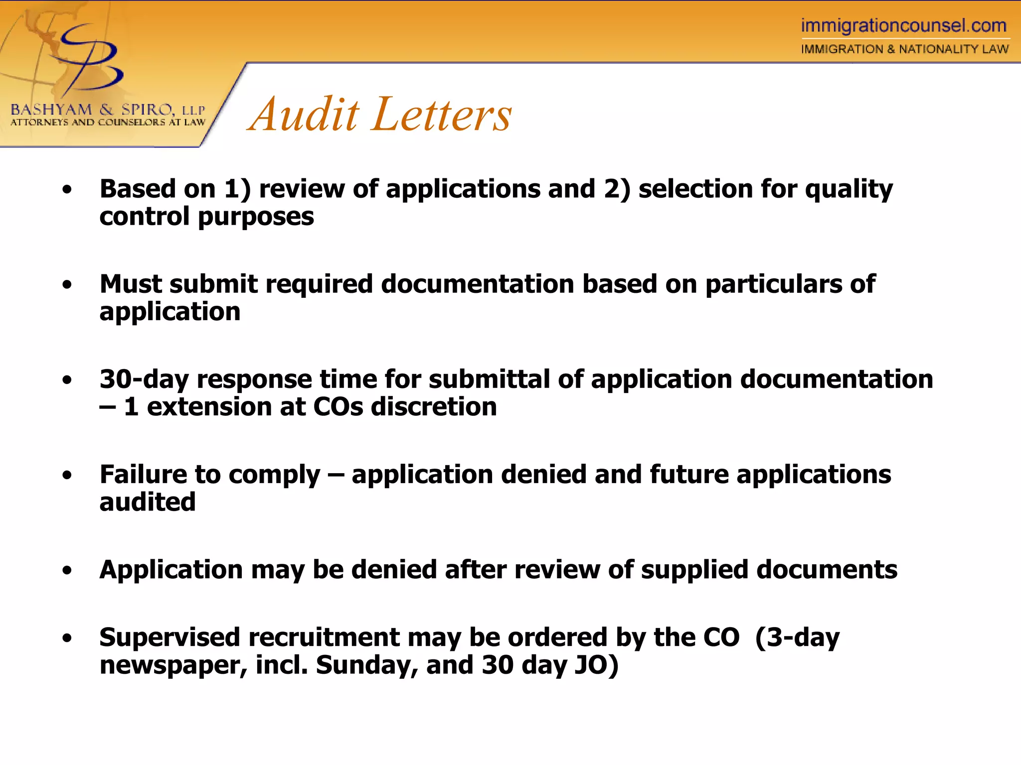 Bashyam Spiro LLP - PERM Labor Certification Process | PPT