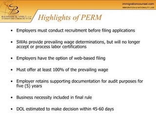 Bashyam Spiro LLP - PERM Labor Certification Process | PPT