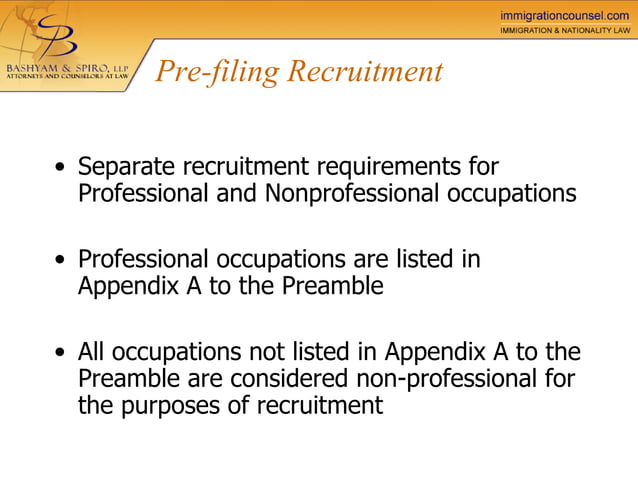 Bashyam Spiro LLP - PERM Labor Certification Process | PPT