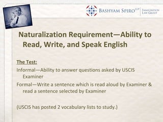 Bashyam Spiro Llp Us Citizenship And Naturalization Webinar | PPT ...