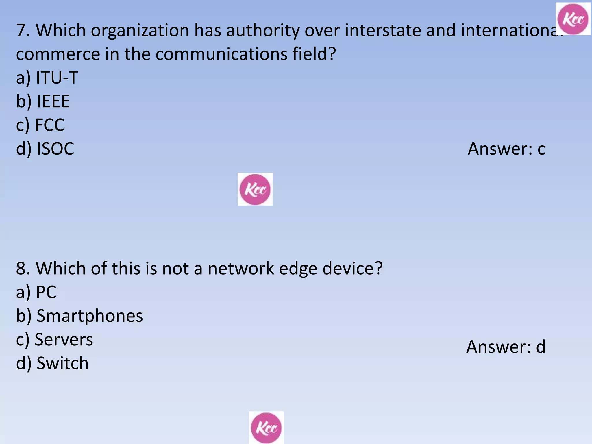 Networking Basic MCQ's TEST | PPTX | Computer Networking | Computing