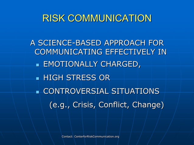 Basic Risk Communication | PPT