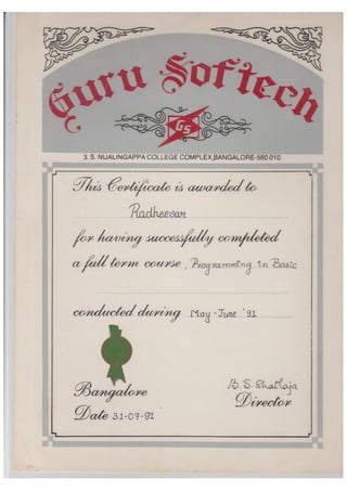 BASIC COURSE at Guru Softech | PDF