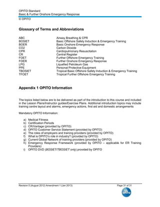 Basic and-further-onshore-emergency-response boer and foer | PDF