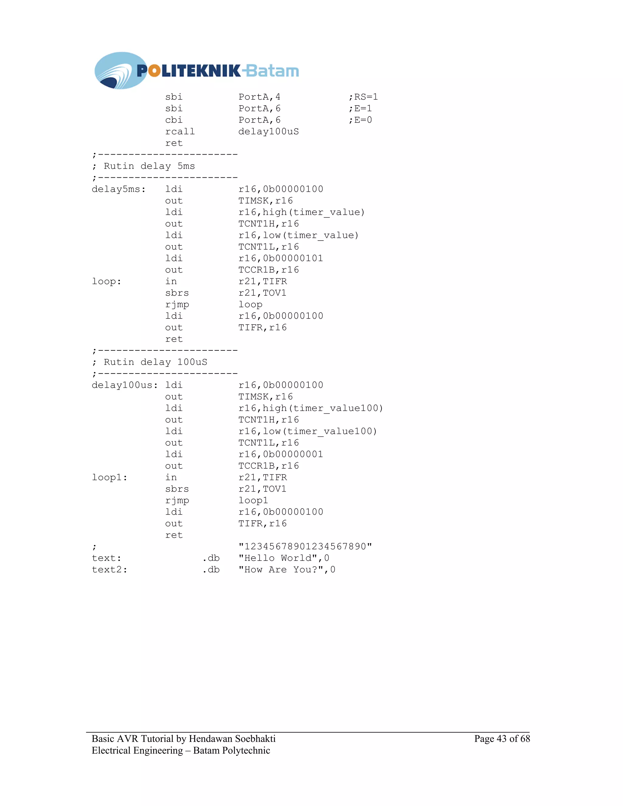 Basic avr-microcontroller-tutorial v3 | PDF