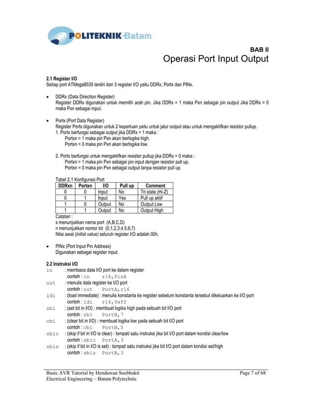 Basic avr-microcontroller-tutorial v3 | PDF