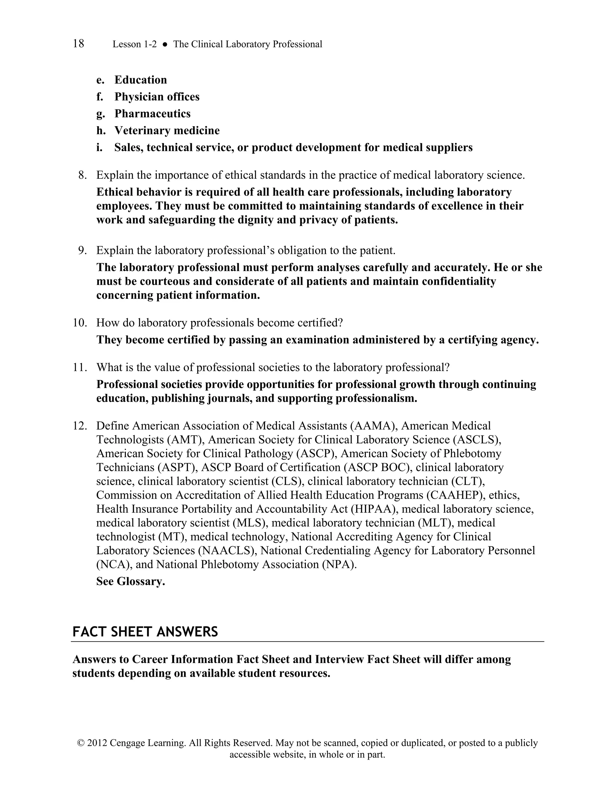 Basic Clinical Laboratory Techniques 6th Edition Estridge Solutions Manual | PDF
