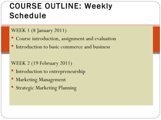 Basic Commerce Course Outline | PPT