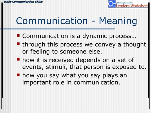 Basic communication-skills