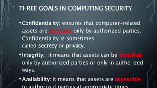 Basic concepts in computer security | PPTX