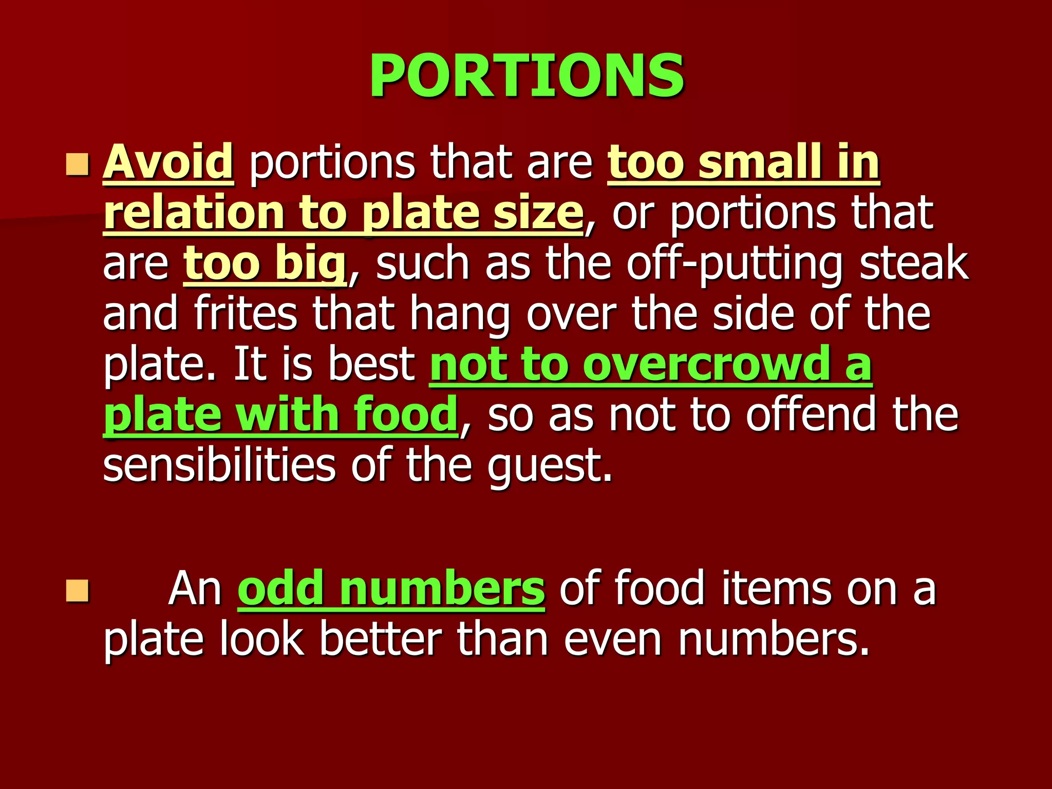 Basic-concepts-in-food-plating-hrm-102.ppt | Cooking | Food & Drink