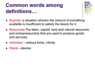 Basic Concepts Of Economics | PPTX