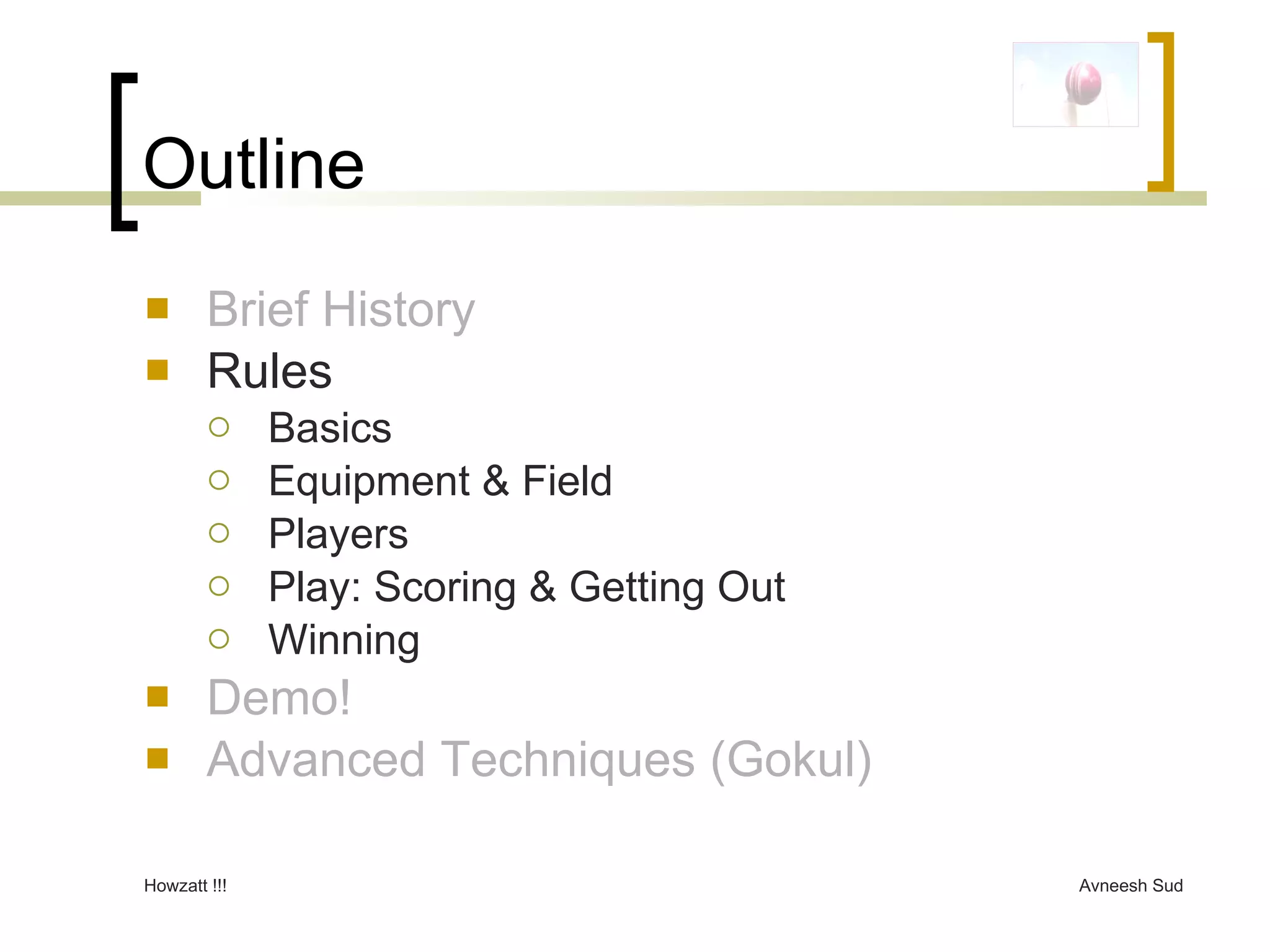 Basic Cricket Rules | PPT