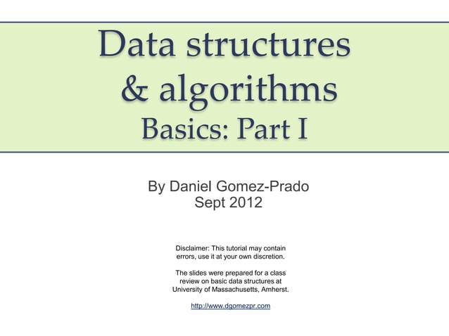 Basic data structures part I | PPTX