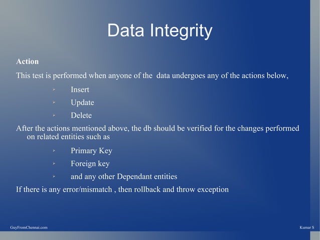 Basic Database Testing Ppt