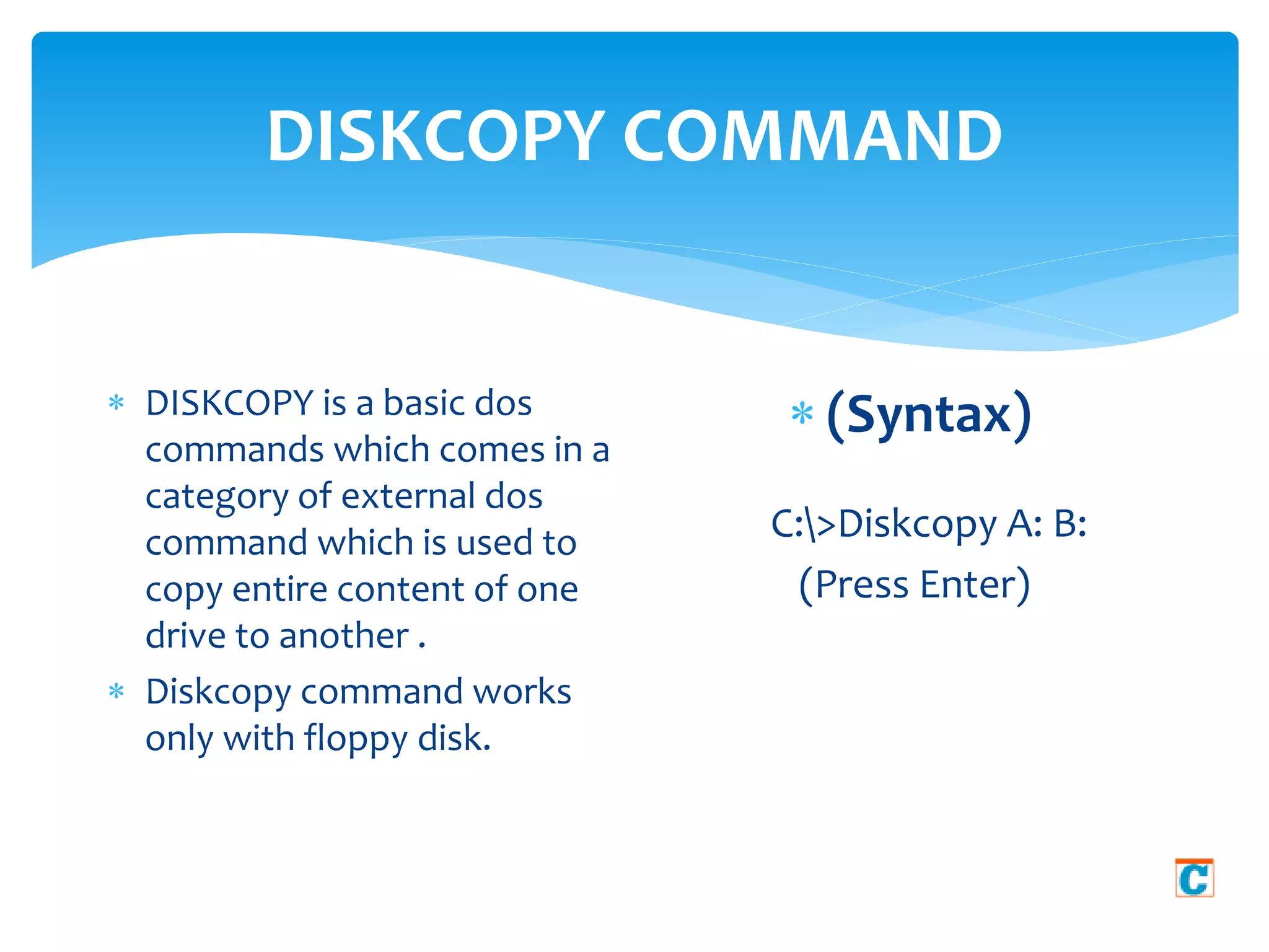 Basic Dos Commands Pptx Operating Systems Computer Software And