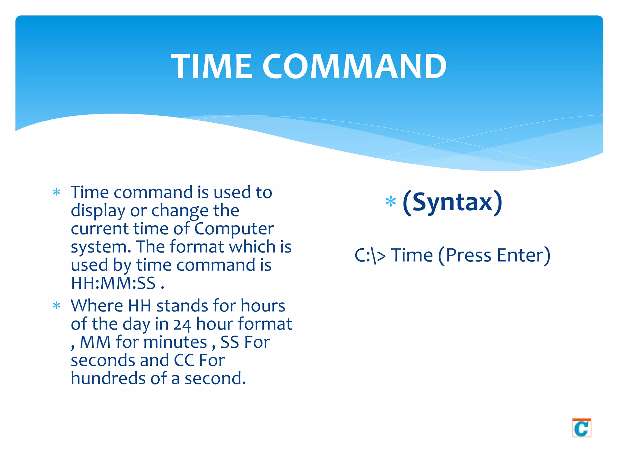 Basic Dos Commands Pptx Operating Systems Computer Software And