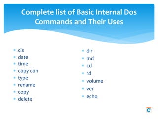 Basic dos-commands | PPTX