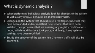 Basic Dynamic Analysis of Malware | PPTX