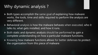 Basic Dynamic Analysis of Malware | PPTX
