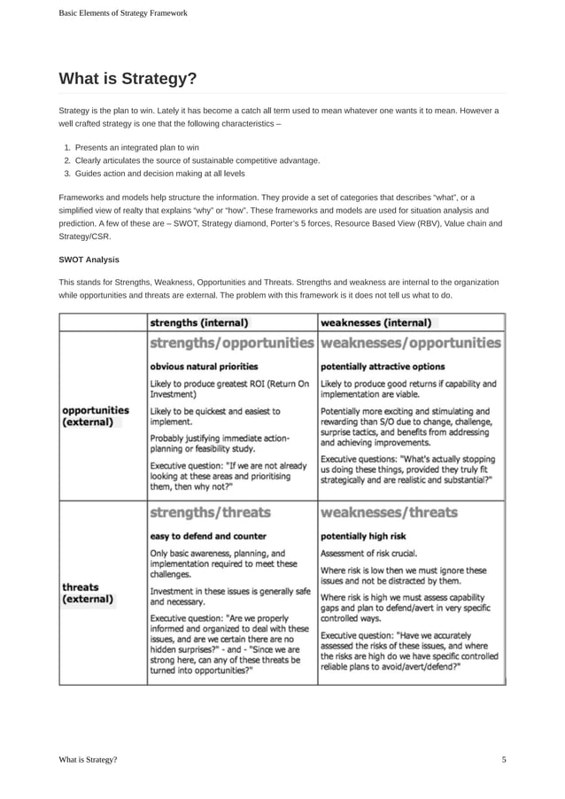 Basic elements-of-strategy-framework | PDF