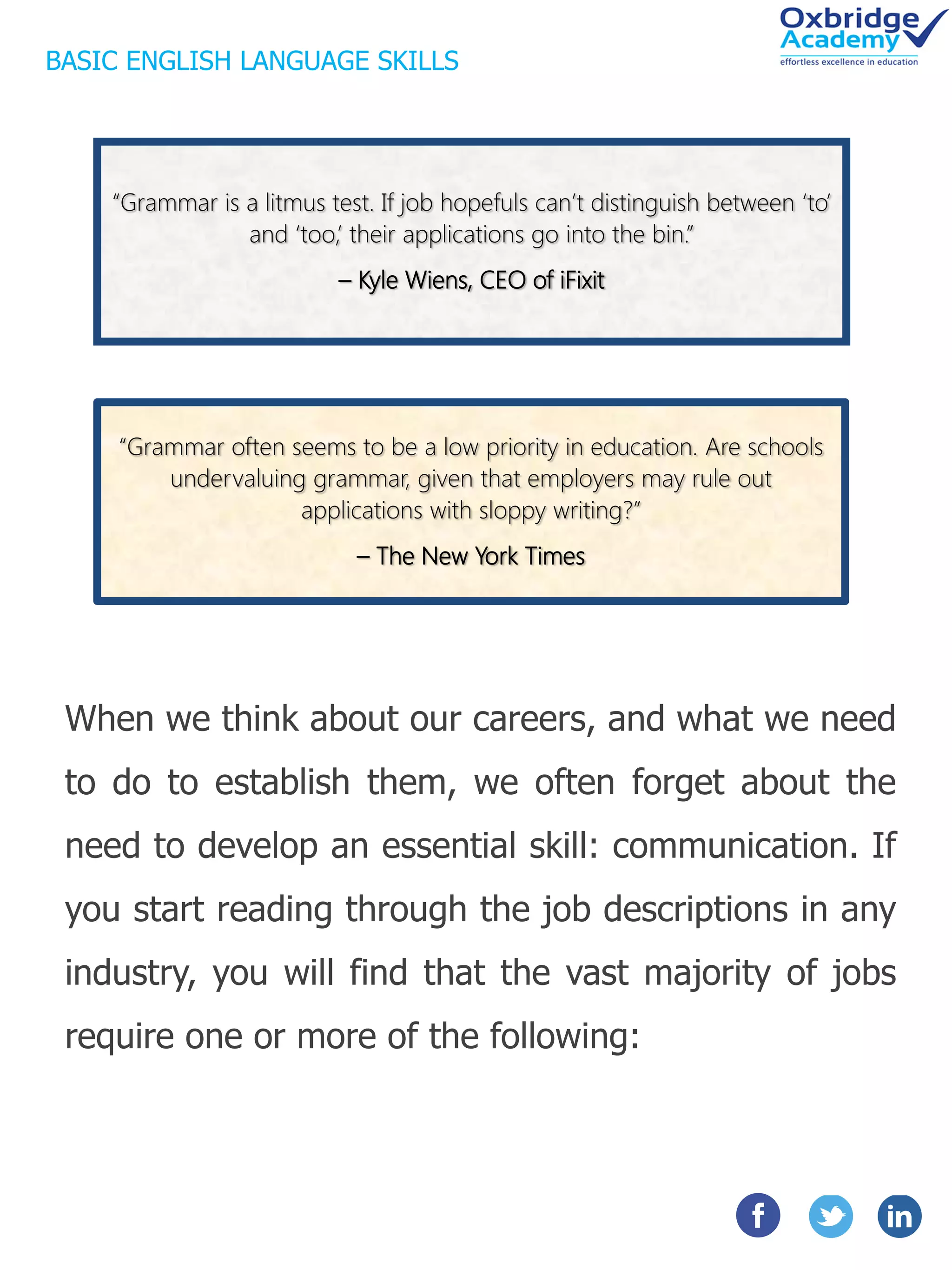 Basic English Language Skills (E-Book) | PDF