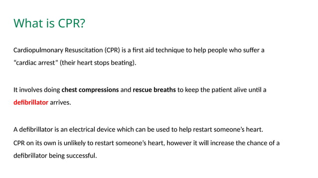 Basic-First-Aid-Cardiopulmonary-Resuscitation | PPT