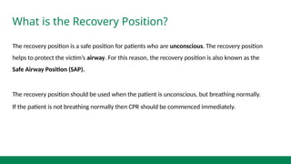 Basic--First-Aid--The Recovery--Position | PPT