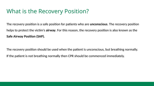 Basic--First-Aid--The Recovery--Position | PPT