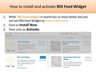 RSS Feed Widget - Basic guide | PPTX