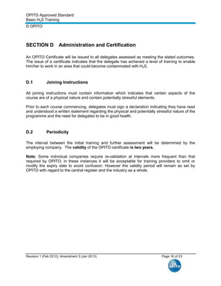 basic-h2s-training Opito.pdf The requirements | PDF