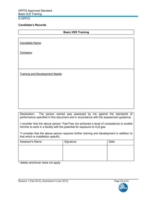 basic-h2s-training Opito.pdf The requirements | PDF