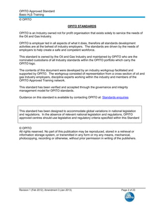 basic-h2s-training Opito.pdf The requirements | PDF