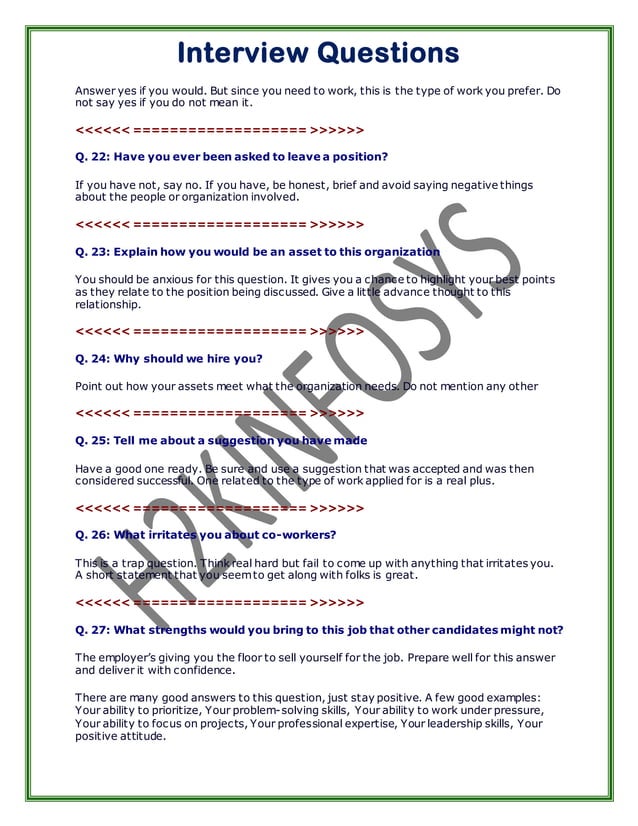 Basic Interview Questions | PDF