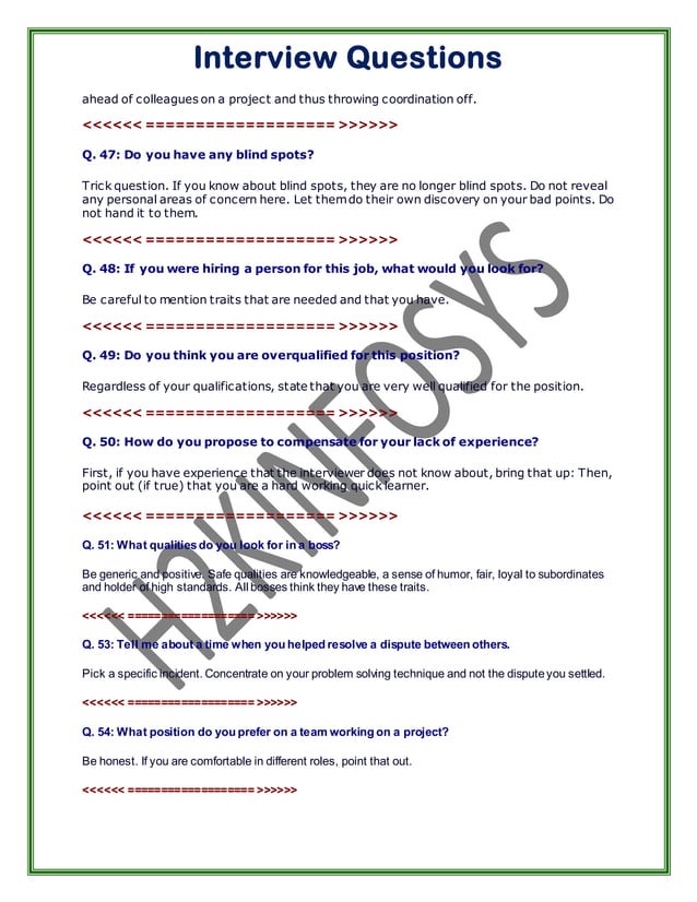 Basic Interview Questions | PDF