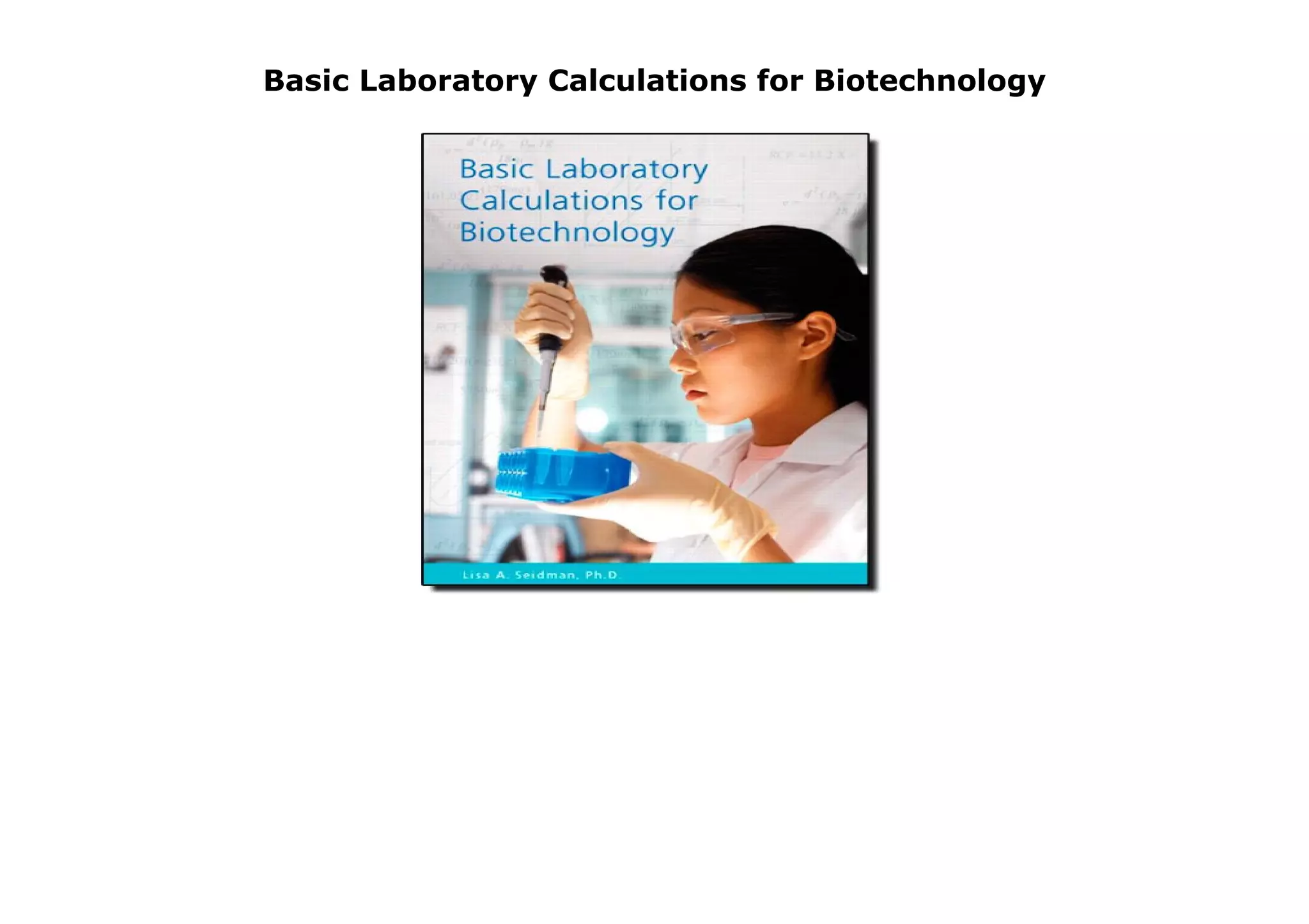 Basic Laboratory Calculations for Biotechnology | PDF