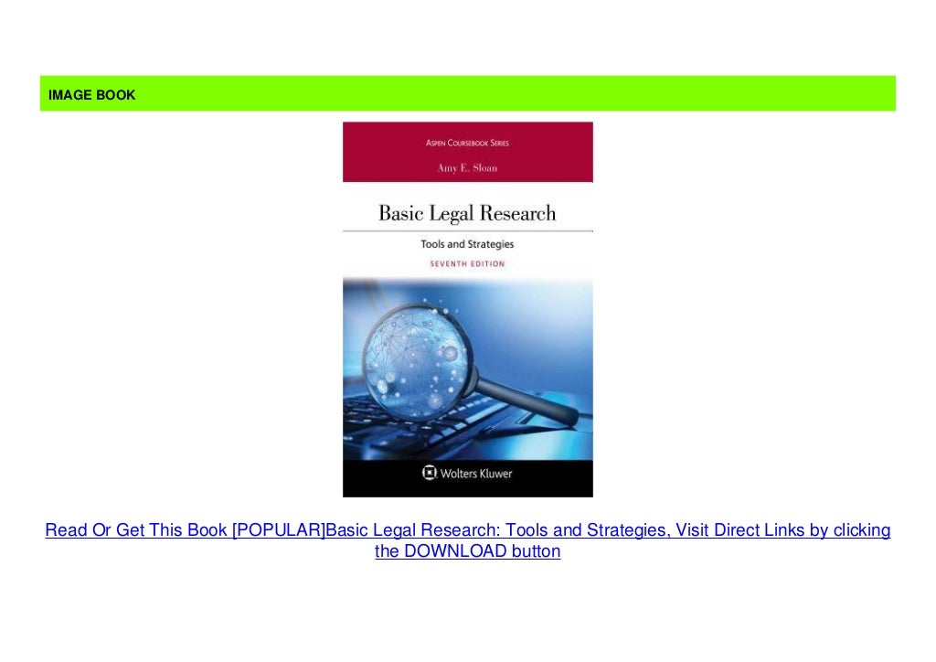 [POPULAR]Basic Legal Research: Tools and Strategies