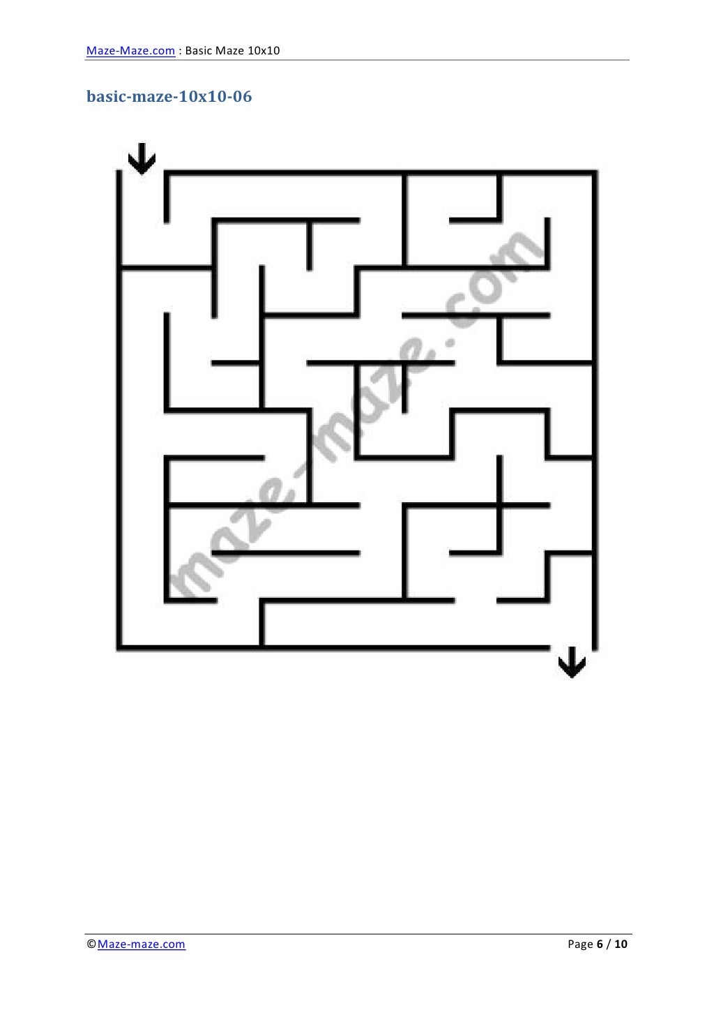 Basic maze 10x10