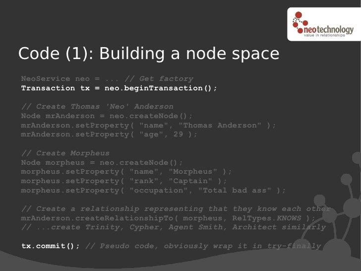 Basic Neo4j Code Examples 2008 05 08