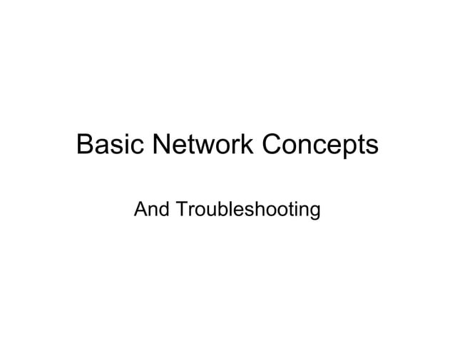 Basic Network Concepts | PPT