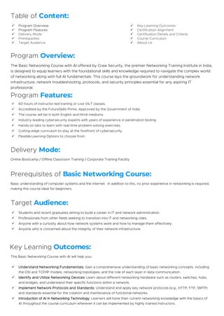 Basic Networking Course with AI in Delhi | PDF